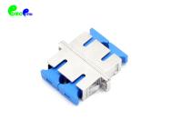 China SM SC UPC Duplex Metal Fiber Optic Adapter With Flange 0.2dB Low Insertion Loss for sale