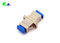 China SC SM UPC Simplex Metal Fiber Optic Adapter With Flange Blue Color Dust Cap for sale