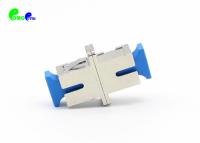 China SC SM UPC Simplex Metal Fiber Optic Adapter With Flange Blue Color Dust Cap for sale