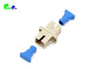 China SC SM UPC Simplex Metal Fiber Optic Adapter With Flange Blue Color Dust Cap for sale