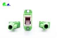 China 9 / 125μm E2000 APC to E2000 APC Simplex Fiber Optic Adapter Green Plastic With Flange IL < 0.2dB for sale