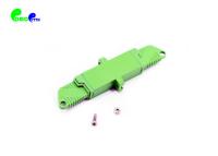 China 9 / 125μm E2000 APC to E2000 APC Simplex Fiber Optic Adapter Green Plastic With Flange IL < 0.2dB for sale