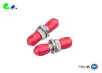 China ST to ST Simplex SM / MM Fiber Optic Adapter With Metal body Red Cap Low Insertion Loss for sale