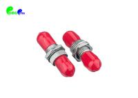 China ST to ST Simplex SM / MM Fiber Optic Adapter With Metal body Red Cap Low Insertion Loss for sale