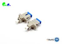 China Fiber Optic Adapter LC Female To SC Female Simplex Split With Flange Blue Cap Metal Material for sale