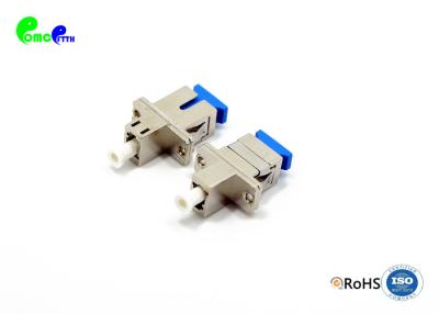China Fiber Optic Adapter LC Female To SC Female Simplex Split With Flange Blue Cap Metal Material for sale