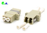 China Fiber Optic Adapter OM2 LC PC To LC PC Duplex With Full Flange 50 / 125μm Beige Color for sale