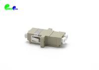 China Fiber Optic Adapter OM2 LC PC To LC PC Duplex With Full Flange 50 / 125μm Beige Color for sale