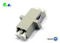 China Fiber Optic Adapter OM2 LC PC To LC PC Duplex With Full Flange 50 / 125μm Beige Color for sale