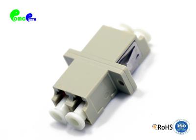 China Fiber Optic Adapter OM2 LC PC To LC PC Duplex With Full Flange 50 / 125μm Beige Color for sale