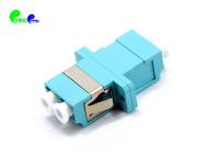 China Fiber Optic Adapter OM3 LC PC Duplex Adapter 50 / 125μm With Aqua Color Full Flange for sale