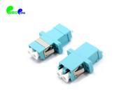 China Fiber Optic Adapter OM3 LC PC Duplex Adapter 50 / 125μm With Aqua Color Full Flange for sale