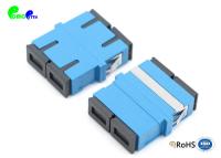 China High Performance Optical Fiber Adapter SC Duplex Single Mode Adapter With 9 / 125μm Reduced Flange Blue Plastic for sale