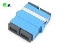 China High Performance Optical Fiber Adapter SC Duplex Single Mode Adapter With 9 / 125μm Reduced Flange Blue Plastic for sale