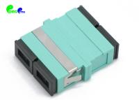 China Optical Fiber Adapter OM3 SC - SC Duplex Aqua Color Plastic Long Life With Reduced Flange for sale