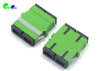 China Fiber Optic Adapter Duplex SC APC Adapter 9 / 125μm With Reduced Flange SM Green Plastic Material for sale