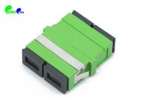 China Fiber Optic Adapter Duplex SC APC Adapter 9 / 125μm With Reduced Flange SM Green Plastic Material for sale