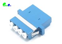China Ceramic Sleeve Optical Fiber Adapter LC Quad SC Footprint Slotted Type Adapter With Full Flange Blue Plastic for sale