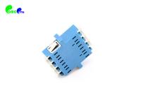 China Ceramic Sleeve Optical Fiber Adapter LC Quad SC Footprint Slotted Type Adapter With Full Flange Blue Plastic for sale