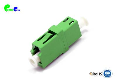 China LC APC Simplex Fiber Optic Adapter Green Plastic Wide Working Temperature For Optical Connections for sale