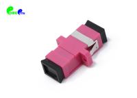 China Optical Fiber Adapter OM4 SC PC Simplex 50 / 125μm With Full Flange Magenta Color Light Plastic Body for sale