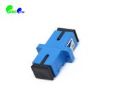 China High Repeatability SC Simplex Single Mode Fiber Optic Adapter 9 / 125μm With Full Flange Blue Color for sale