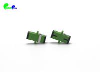 China Fiber Optic Adapter SC APC SM SX With 9 / 125μm Full Flange Green Color Plastic Material for sale
