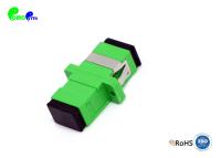 China Fiber Optic Adapter SC APC SM SX With 9 / 125μm Full Flange Green Color Plastic Material for sale