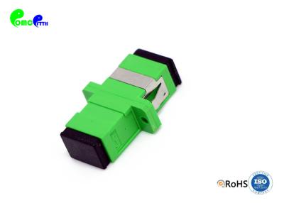 China Fiber Optic Adapter SC APC SM SX With 9 / 125μm Full Flange Green Color Plastic Material for sale