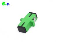 China Fiber Optic Adapter SC APC SM SX With 9 / 125μm Full Flange Green Color Plastic Material for sale