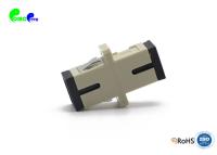 China Durable SC PC MM Simplex Fiber Optic Adapter With Full Flange 50 / 125μm Beige Plastic Material for sale