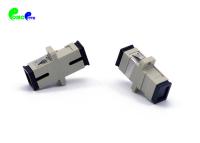 China Durable SC PC MM Simplex Fiber Optic Adapter With Full Flange 50 / 125μm Beige Plastic Material for sale