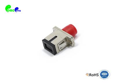 China SC Female - FC Female Simplex Hybrid Fiber Optic Adapter Ceramic Sleeve Red Cup With Metal Material for sale
