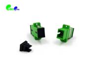 China Fiber Optic Adapter SC APC Polish Type Couple Simplex 9 / 125μm With Full Flange Green Color for sale