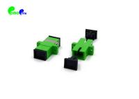 China Fiber Optic Adapter SC APC Polish Type Couple Simplex 9 / 125μm With Full Flange Green Color for sale