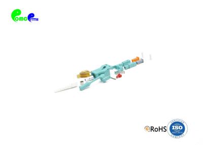 China Uniboot LC MM OM3 Fiber Optic Connector With Aqua Special Plastic Meet UL94-V0 Flammability Requirements for sale