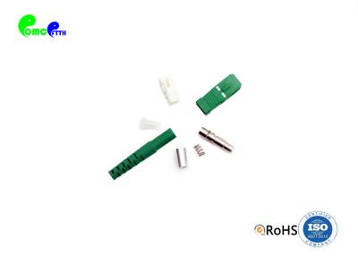 China SC APC Simplex Fiber Optic Connectors With Green Color 4.0mm / 4.8mm 0.3dB Insertion Loss for sale