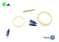 China Blockless SM 1310nm 1*2 Fiber Optic PLC Splitter With SC UPC Connector for sale