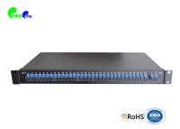 China Optical Fiber PLC Splitter Rack Mounted SC UPC Blue Color Connector 9 / 125μm 1310nm 1x32 for sale