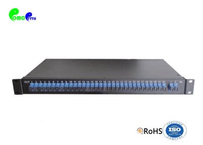 China Optical Fiber PLC Splitter Rack Mounted SC UPC Blue Color Connector 9 / 125μm 1310nm 1x32 for sale