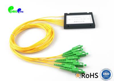 China Optical Fiber Plc Splitter Splice / Pigtailed ABS Module 1x8 2.0mm SC / APC Singlemode Long Lifespan for sale