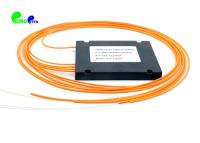 China Optical PLC Splitter 50 / 125μm 1x4 Stable Low Polarization Dependent Loss Orange for sale