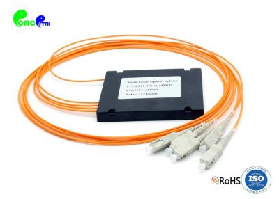 China Good Uniformity Fiber Optic PLC Splitter 1*4 SC UPC 50 / 125μm Dual Window MM 850/1310nm for sale