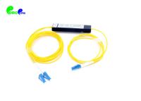 China 1×2 Fiber Coupler Splitter LC UPC SM Connector With Yellow Color Wide Operating Temperature And Wavelength for sale