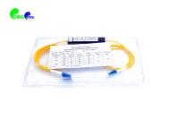 China 1×2 Fiber Coupler Splitter LC UPC SM Connector With Yellow Color Wide Operating Temperature And Wavelength for sale
