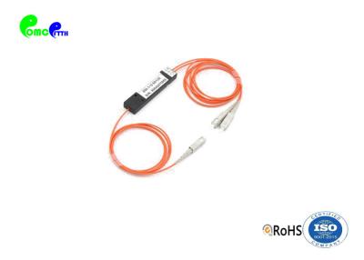 China 1x2 Multimode Fiber Optic Coupler With Excellent Environmental Stability With SC Connector Orange Color Cable for sale