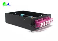 China MPO MTP Cassette Full Loaded 35cm MPO OM4 LC Cassette 12F Max With Black Color for sale