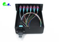China MPO MTP Cassette Full Loaded 35cm MPO OM4 LC Cassette 12F Max With Black Color for sale