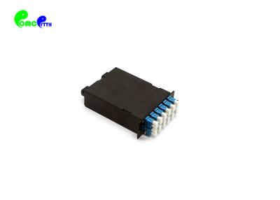 China MTP Fiber Cassette 2 x MTP male -12 x LC Duplex 24F OM3 50 /125μm Low Power Penalties Protective High Speed 35x109x118mm for sale