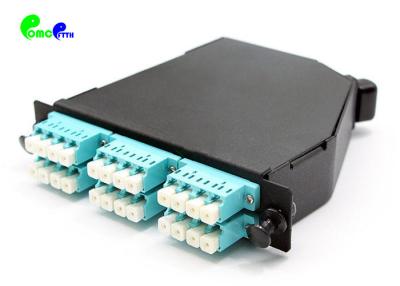 China 24F OM3 MPO MTP Cassette 1 x MTP Male - 6 x LC Quad For 1U 3 Slots Patch Panel for sale